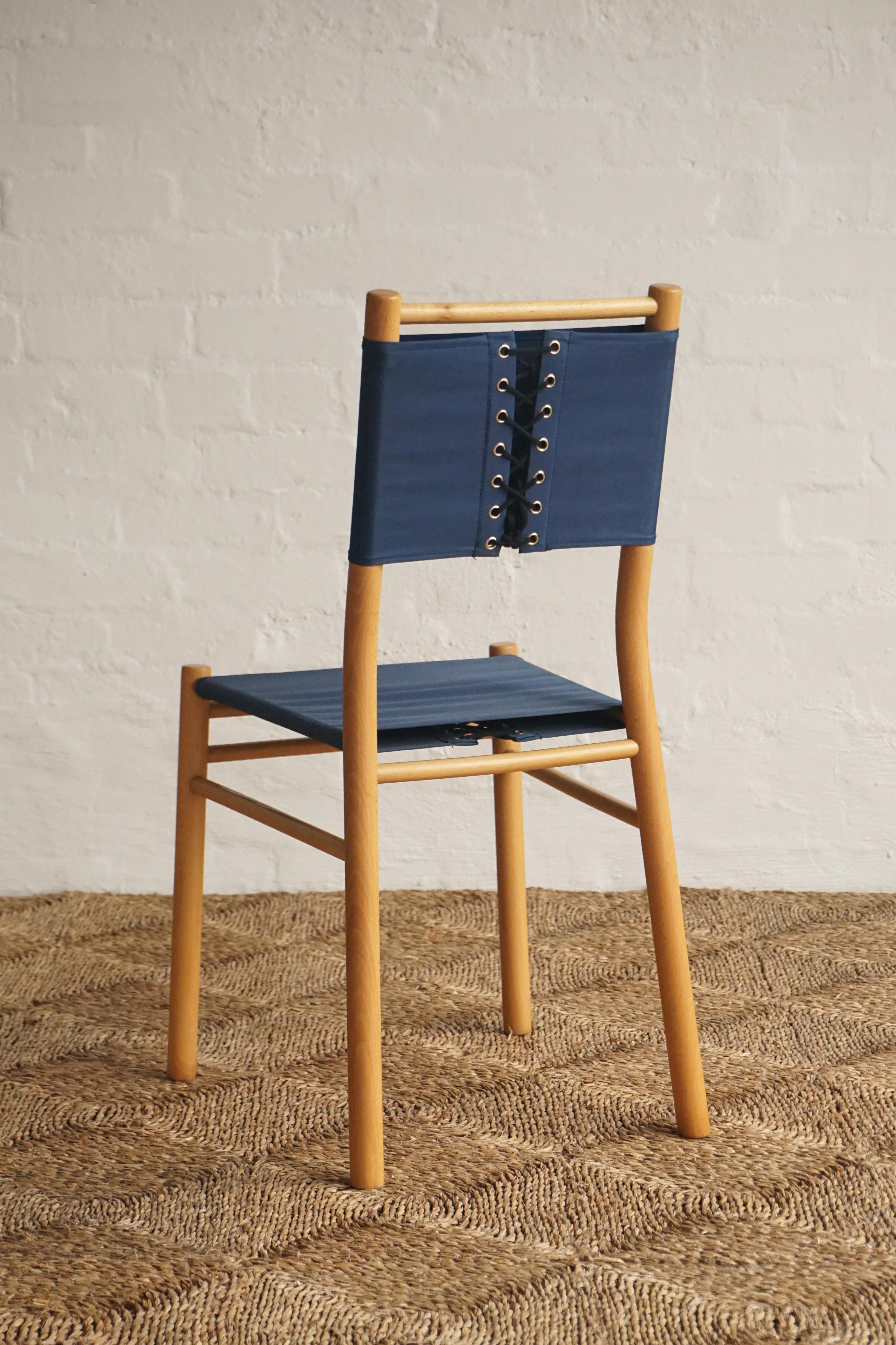 Set of 'Nautical' Dining Chairs- Canvas – Angelucci 20th Century
